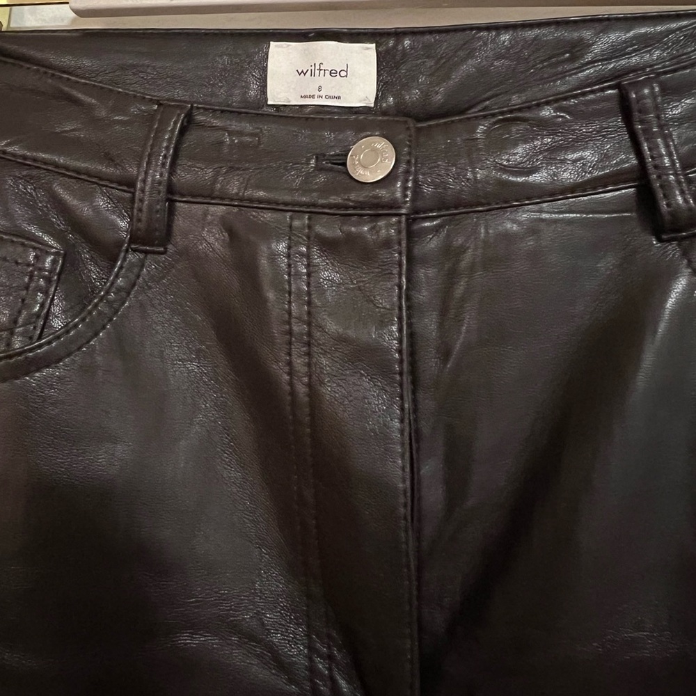 Aritzia Melina Leather Pants - Gem